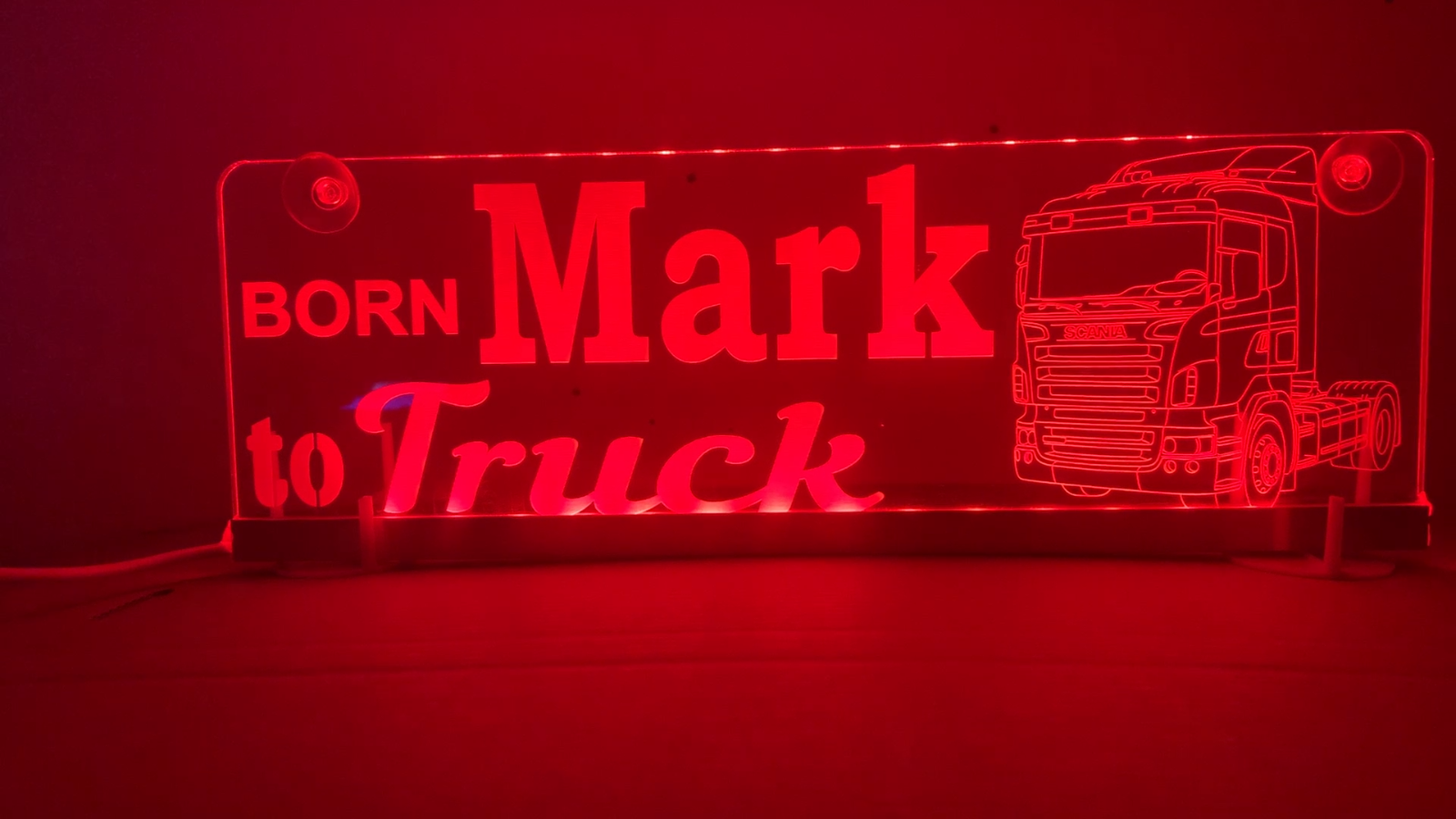 Made by order Trucker Name Plate Usb Led Light ,Truck ,Van, RGB Remote ...