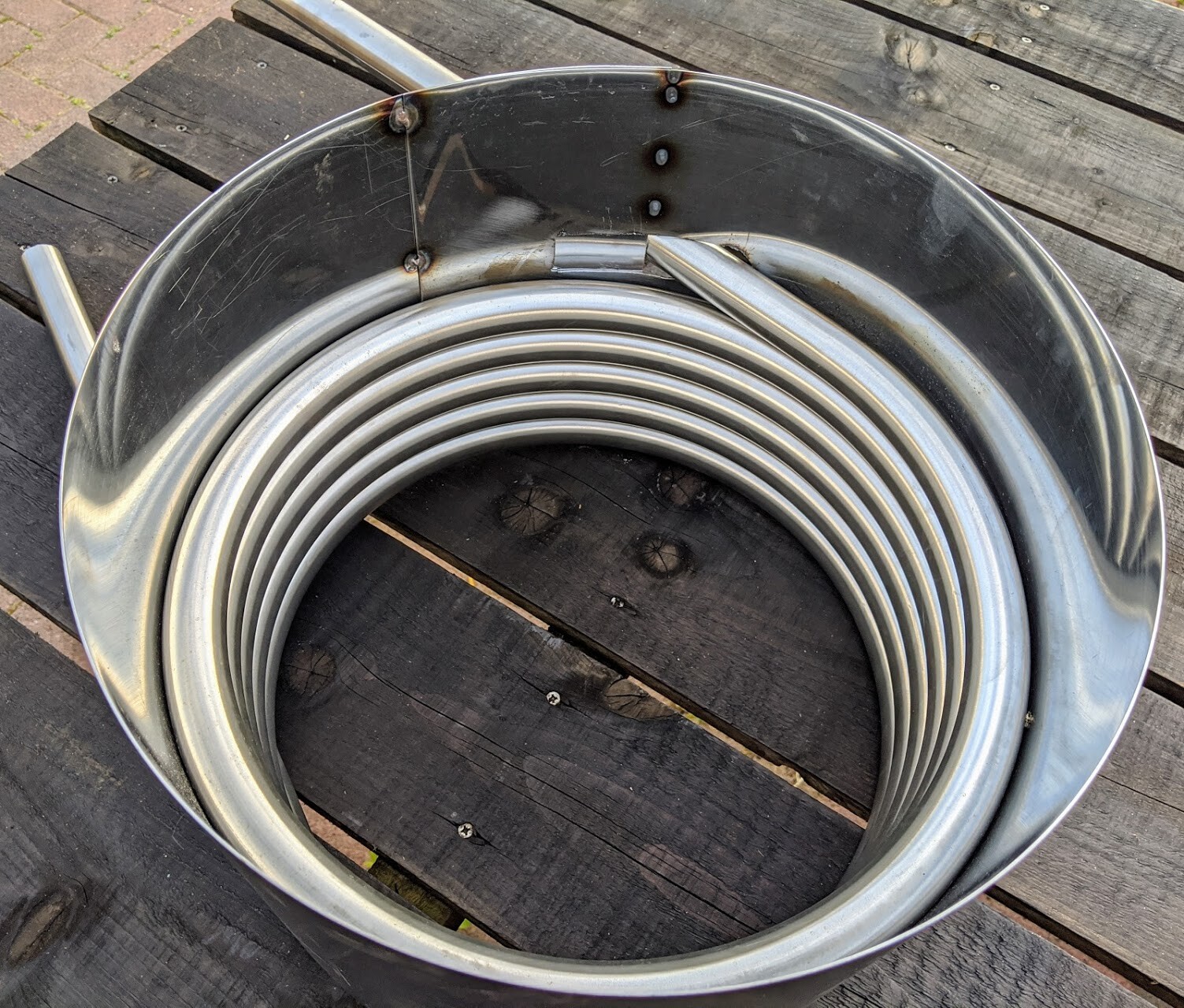 Water heater coil with fireguard - hot tub - outdoor pool - stainless ...