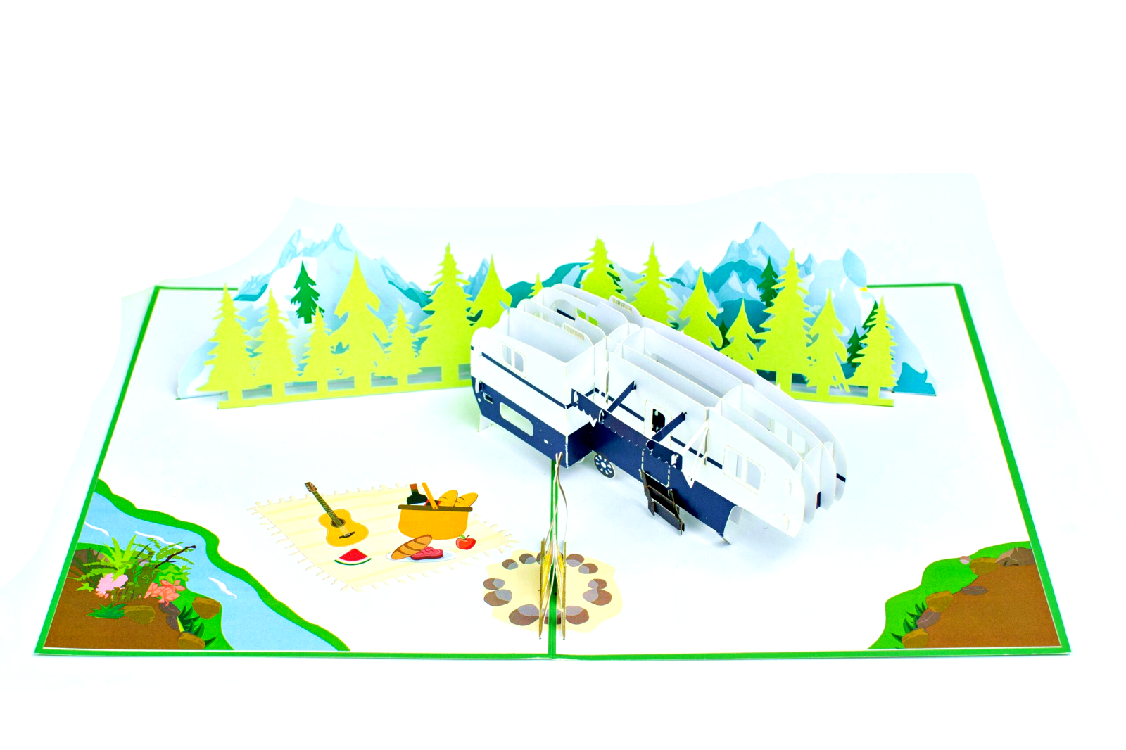 Camper Camping Trip Pop Up Card, 3D Birthday Camping Card, RV Pop Up ...