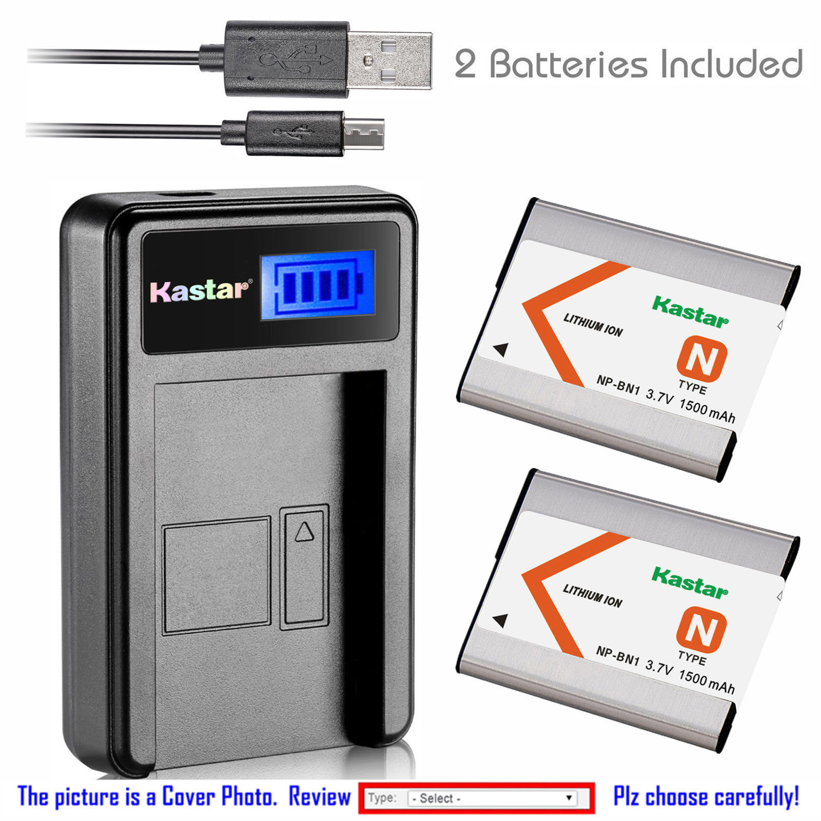 NP-BN1 BC-CSN Battery or LCD Charger for Sony Cyber-shot DSC-TX9 W310 ...