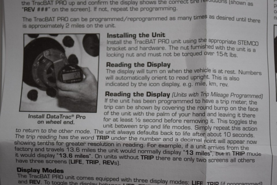 TracBAT RF by STEMCO HUBODOMETER 604-8004 - Programmable Calibration ...