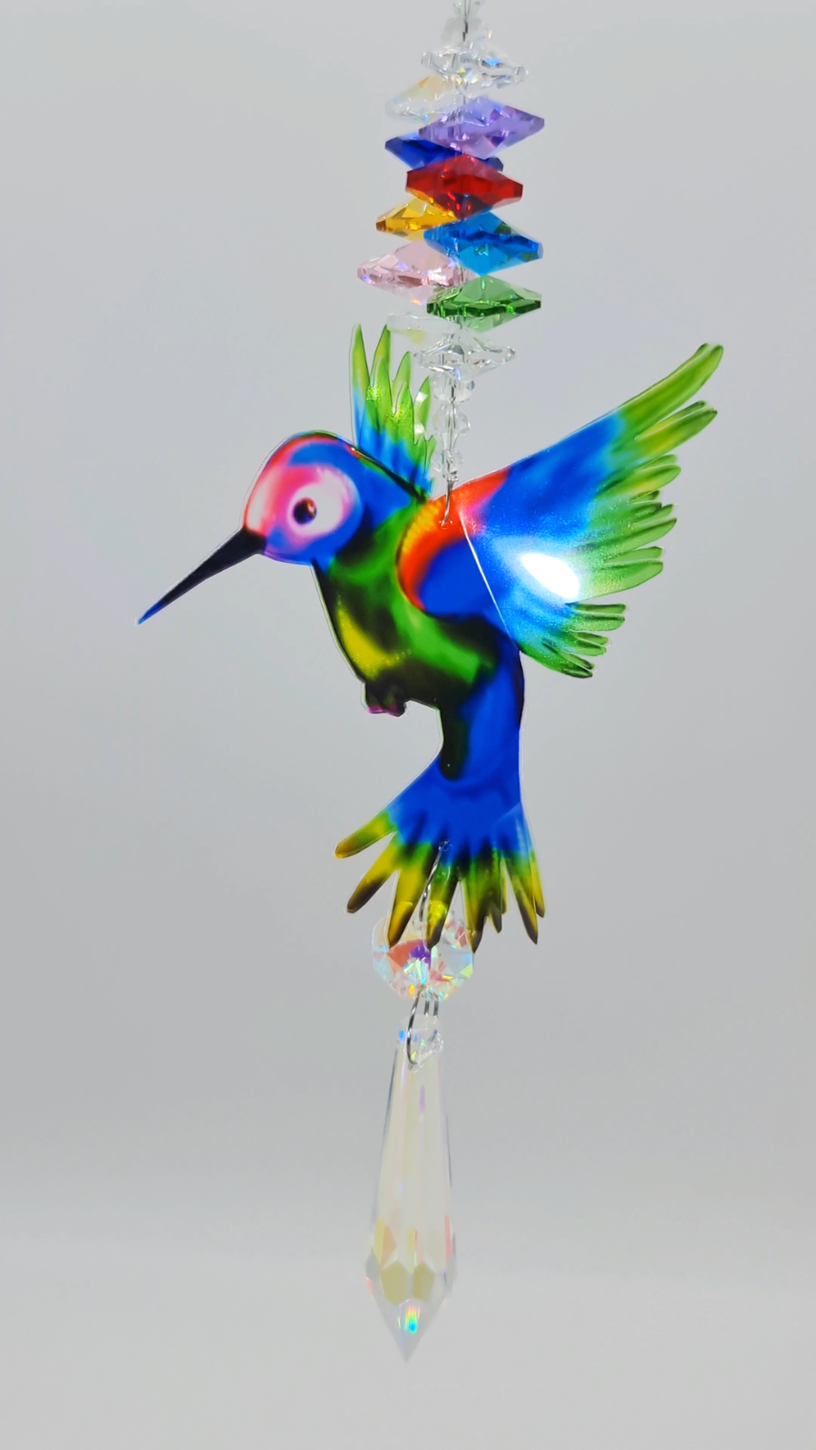 Rainbow Hummingbird Crystal Suncatcher, car mirror bird suncatchers sun ...