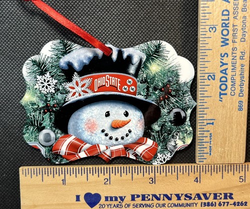 Snowman Ohio State Buckeyes Holiday Ornament New | eBay