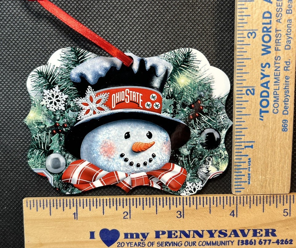 Snowman Ohio State Buckeyes Holiday Ornament New | eBay