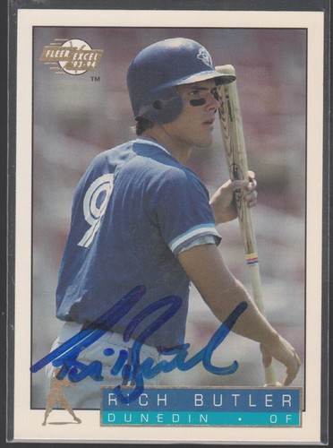 RICH BUTLER 1993-94 Fleer Excel #140 Blue Jays Auto TTM/IP Signed ...