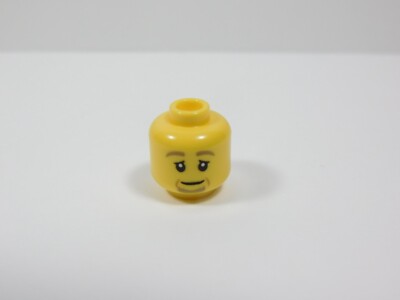 LEGO Yellow Male Boy Dual Sided Dark Tan Eyebrow Hair Closed Eyes ...
