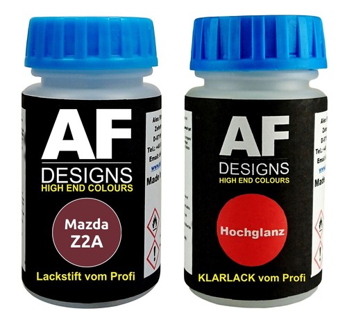 Lackstift für Mazda Z2A Bordeaux Red Perl Metallic + Klarlack je 50ml ...