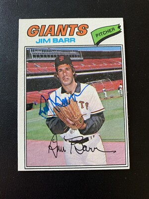Jim Barr Signed 1977 Topps #609 Card San Francisco Giants Autograph COA ...