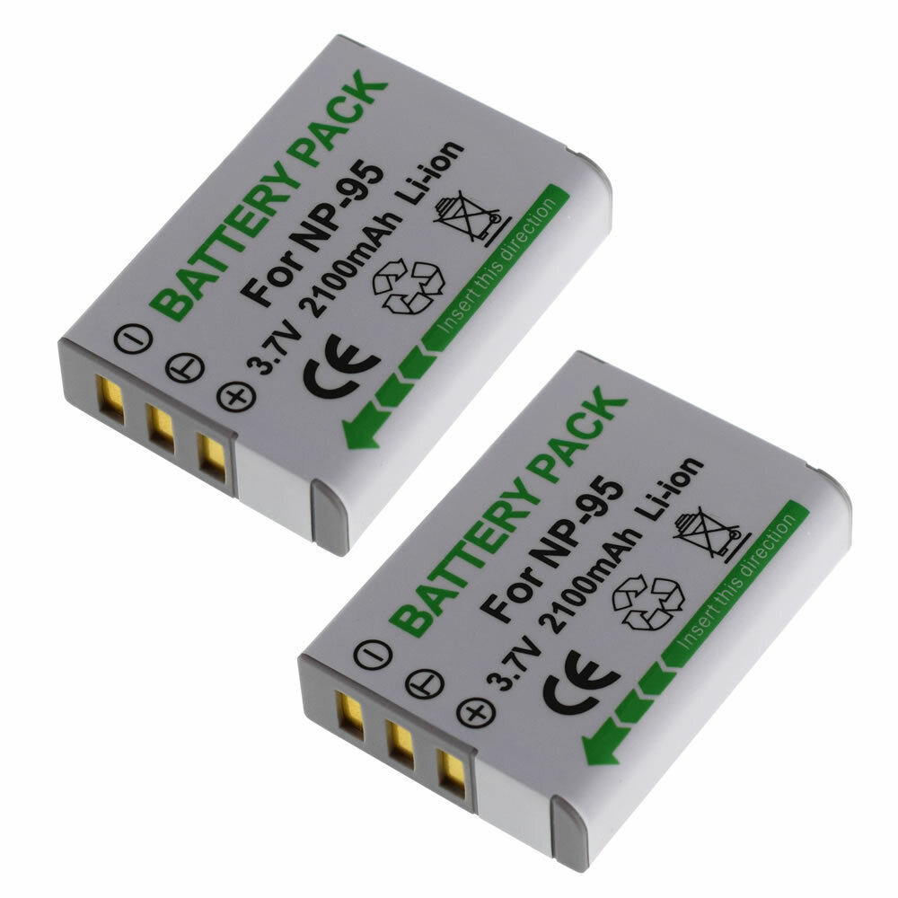 2PCS NP-95 Battery for Fujifilm FinePix Fuji X100T X100 XS1 X100S F30 ...