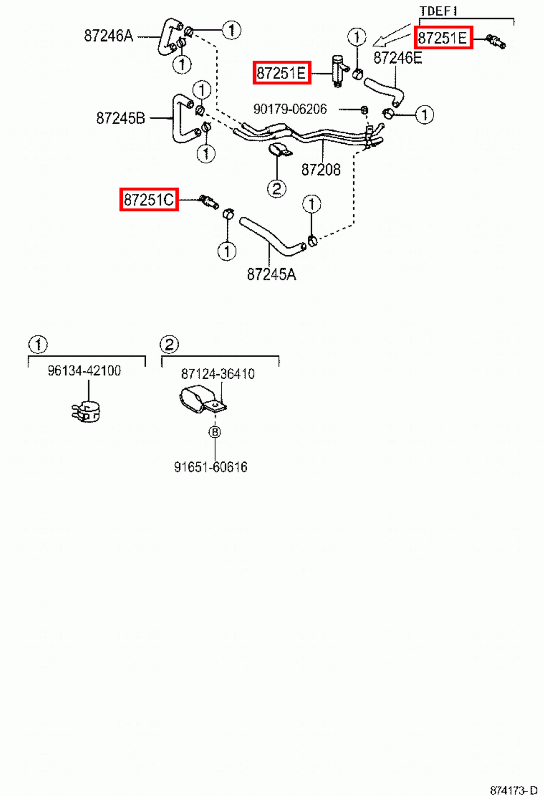 Genuine Coaster HB30 BZB50 BZB40 BB60 BB59 15B 14B 1BZ 2H Heater Hose ...