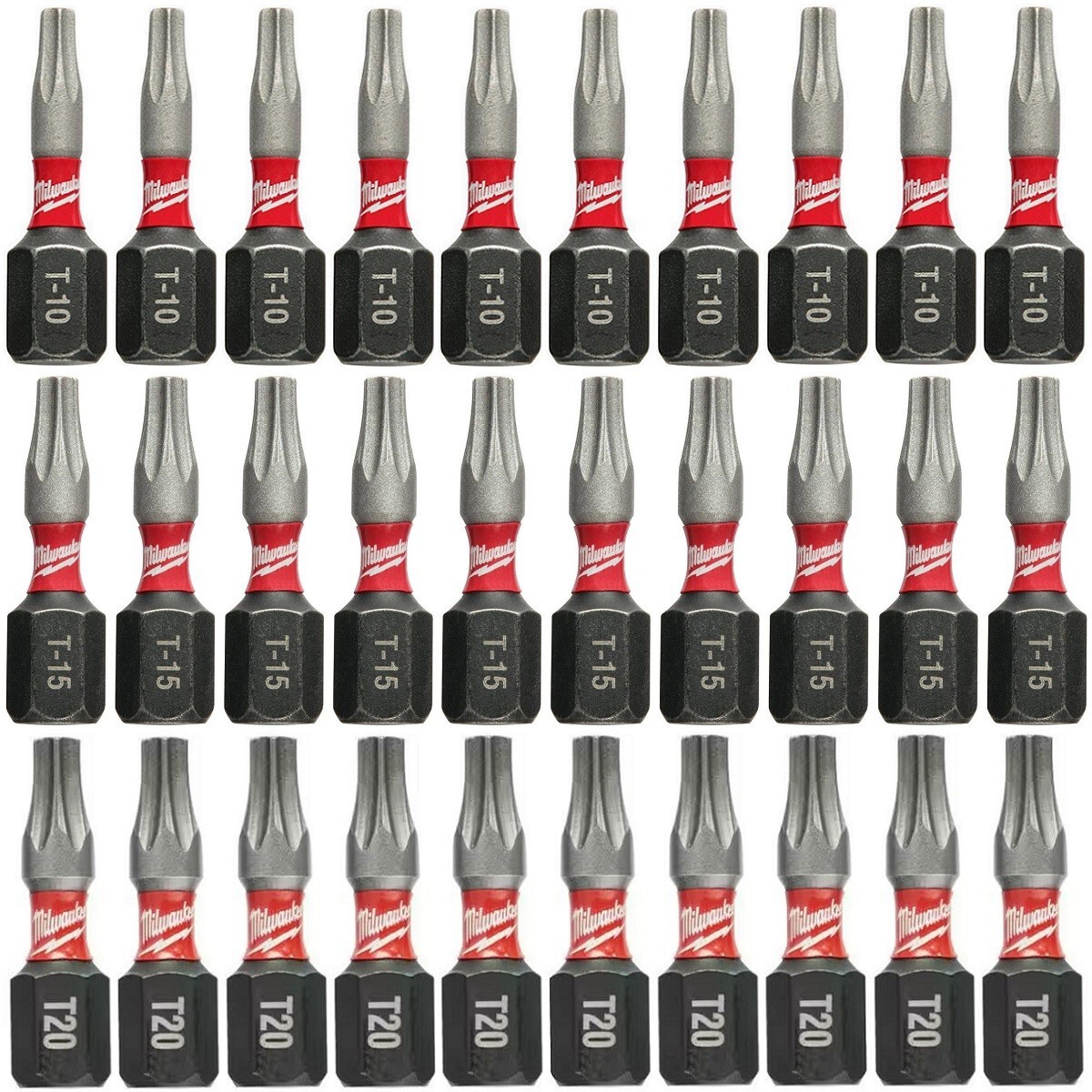 T10 T15 T20 Torx Milwaukee Shockwave Impact Duty 30 Bits Set 1 inch | eBay