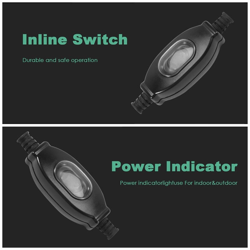 2X(3A 250V 8mm in Line Switch Cord Switch IP65 Round Wire Silver ...