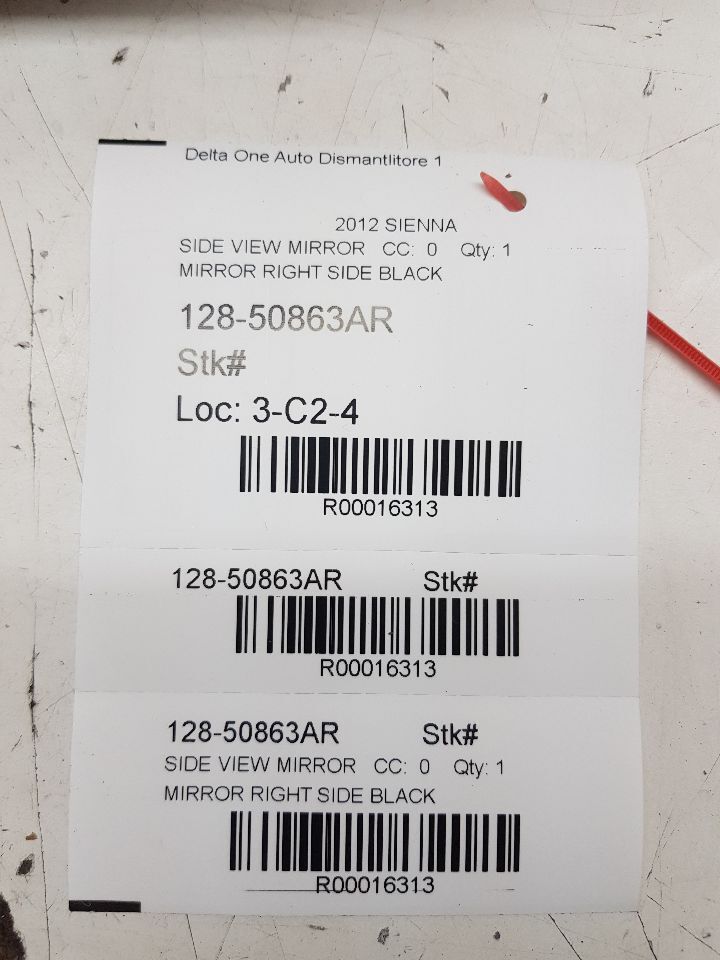 2011-2014 TOYOTA SIENNA MIRROR RIGHT SIDE BLACK | eBay