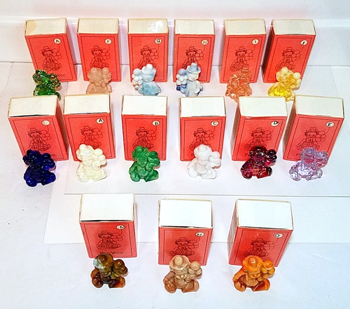 Lot Of 15 Vintage MOSSER GLASS Pee Wee Clown Figurines In Original ...