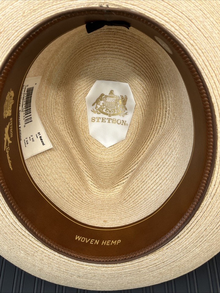 STETSON STRATOLINER SPECIAL EDITION HEMP BRAID FEDORA HAT 50th Ann ...
