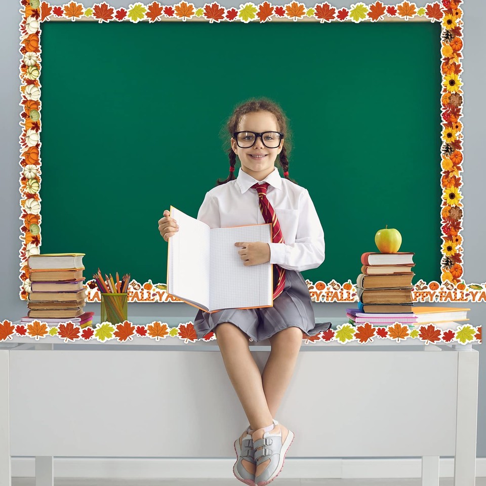 69ft Fall Bulletin Board Borders Autumn Thanksgiving Bulletin Trim ...