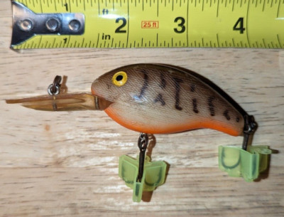 VINTAGE REBEL DEEP MINI R RATTLE CRANKBAIT BROWN CRAW 4 " OVERALL | eBay