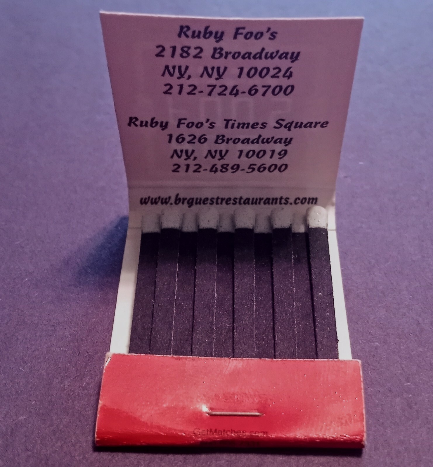 RUBY FOO'S DIM SUM & SUSHI PALACE RESTAURANT - NYC Vintage Matchbook ...