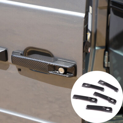 5Pcs Black Carbon Fiber Door Handle Trims For Mercedes-Benz W463 G ...