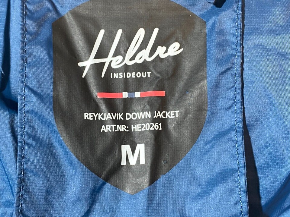 Heldre Reykjavik blue down hooded jacket for men, size M | eBay