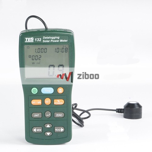 TES-132 Solar Power Meter tester min/max/avg 99 Datalogging SD card USB ...