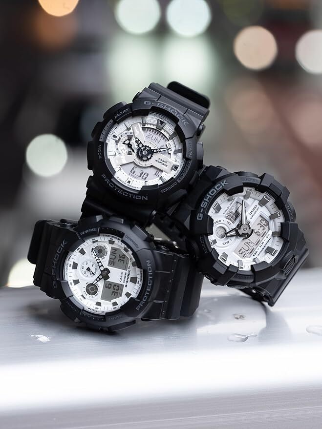 Casio G-Shock GA-100WD-1A Black White Analog Digital Men's Watch New | eBay