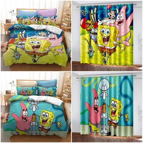 Spongebob Squarepants Doona Duvet Cover Pillowcase Bedding Set Bedroom ...