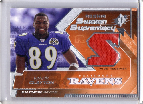 2005 UPPER DECK JERSEY CARD ROOKIE MARK CLAYTON RAVENS | eBay