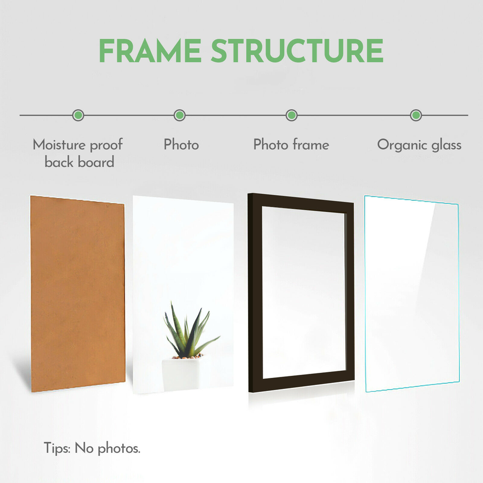 1/4x Wall Mount Wood Picture Photo Frame Set Poster Display 4x6 8x10 ...