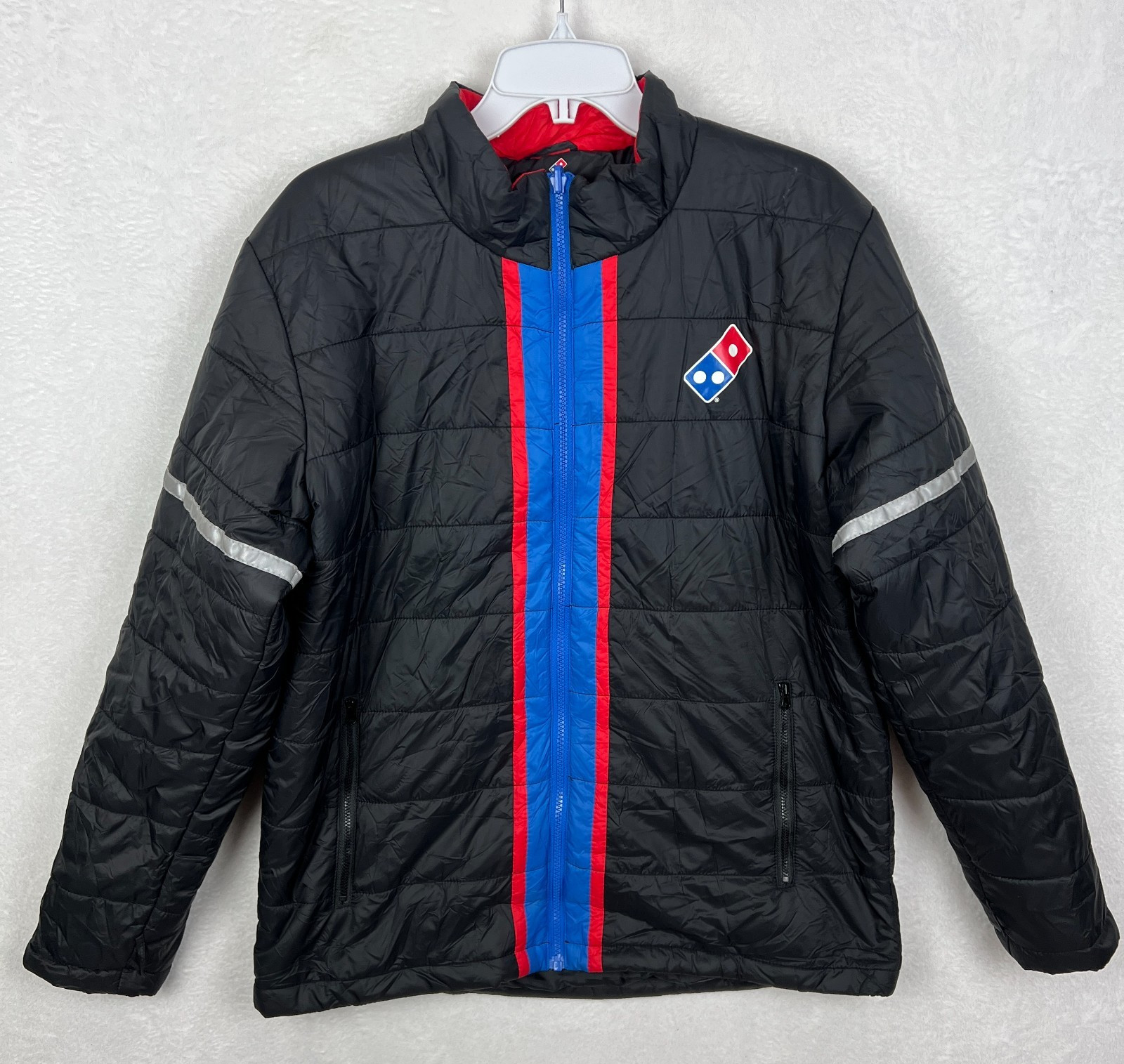Dominos Gear Pizza Puffer Jacket Mens Medium Black Bl… - Gem