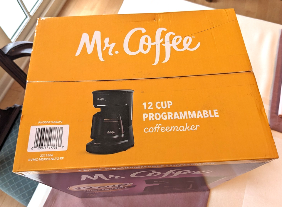 Mr. Coffee Programmable Coffee Maker, 12-Cup Coffee Maker, Black- New ...