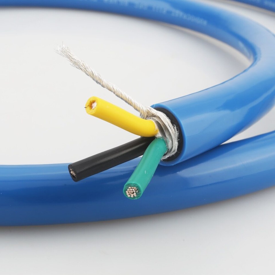 Per Meter OFC Silver Plated AC Power Cord EMC Shielded Bulk Mains Cable ...