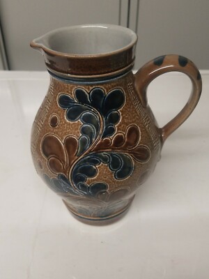 Marzi and Remy Brown and Blue 10" Pitcher Vase Pristine Condition | eBay