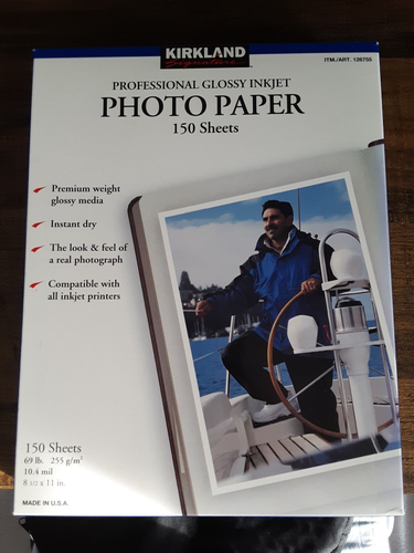 Kirkland Professional Glossy Inkjet Photo Paper 150 Sheets 69 lb 10.4 ...