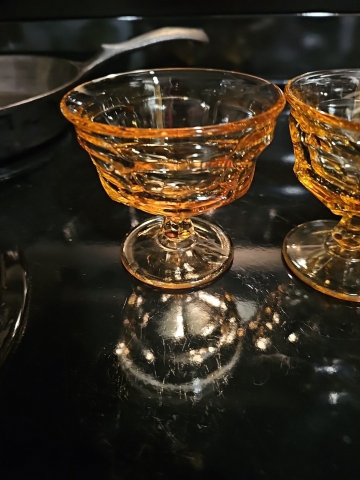 Set Of 2 Vintage Yellow Sherbert Cups. 3.5 Inches Tall. | eBay