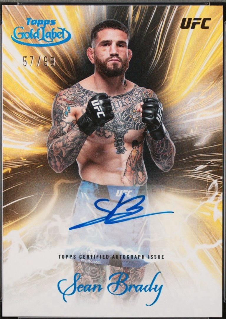2024 Topps Gold Label UFC - Surging Signatures Sean Brady #SGS-SEB Blue ...