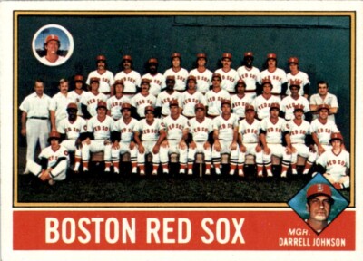 1976 Topps Baseball Team Photo - Darrell Johnson (MGR) Boston Red Sox ...