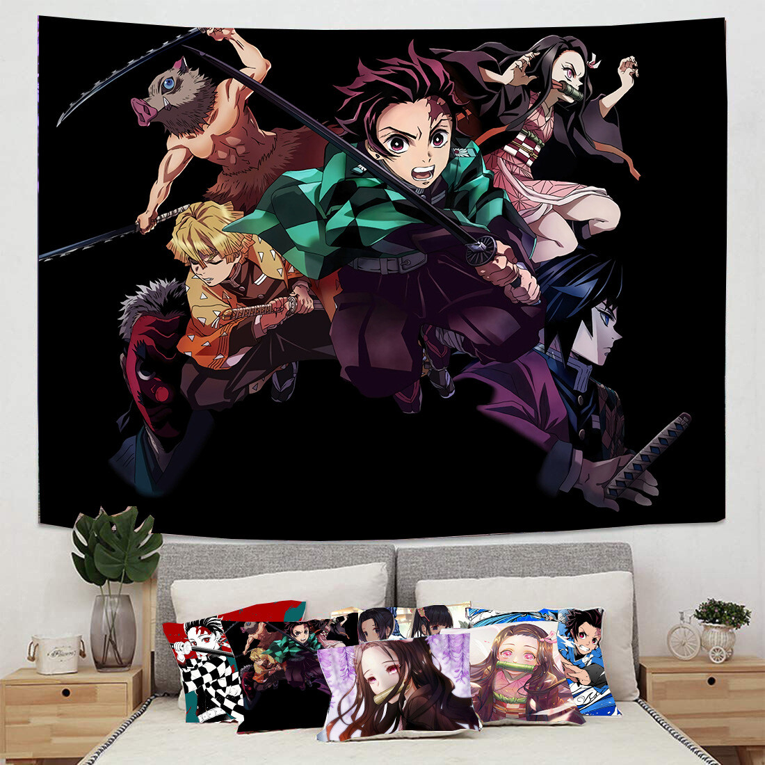 Demon Slayer Kamado Nezuko Tapestry Wall Hanging Background Home Room ...