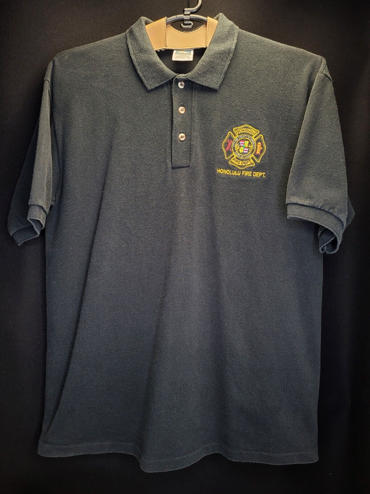 Honolulu Fire Department Cotton Deluxe Polo Shirt Sz L - Gem
