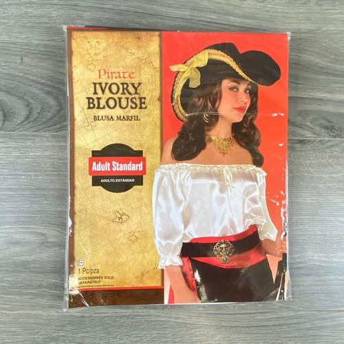 Pirate Ivory Blouse Costume Halloween Medieval Cosplay Dress Up Adult ...