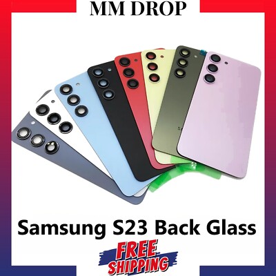 For Samsung S23 Replacement Rear Back Glass Battery Cover With Camera ...