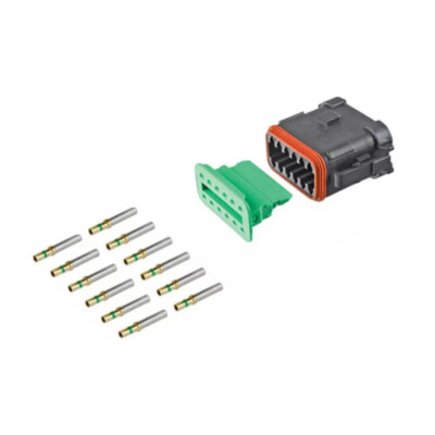 Deutsch Connectors 12 Pin DT Series CAT Spec Plug Kit Gold Contacts ...