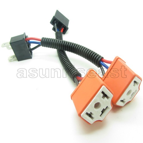 2 x H4 Male to H4 Female Socket Converter Cable Harness Connector ...