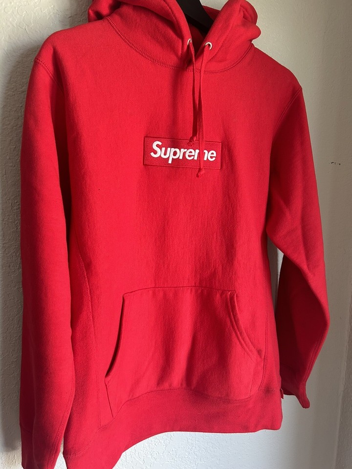 Supreme New York 2016 Red Box Logo Hooded Sweatshirt Men’s Size Medium ...