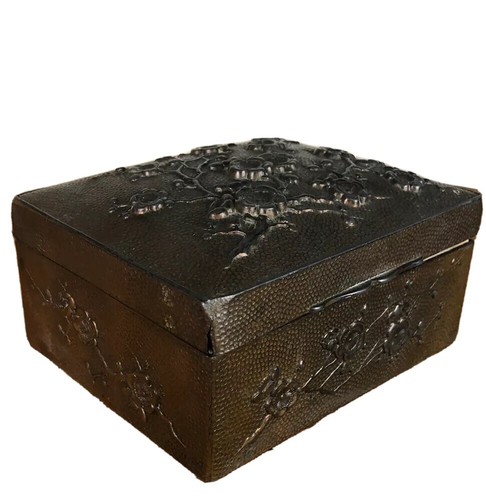 c1920 Fine JAPANESE Mixed Metal COPPER Inlaid Wood Interior Mt.fuji ...