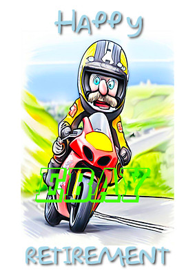 Retirement Pensioner Motorcycle Bike Rider Fun Card with envelope ...