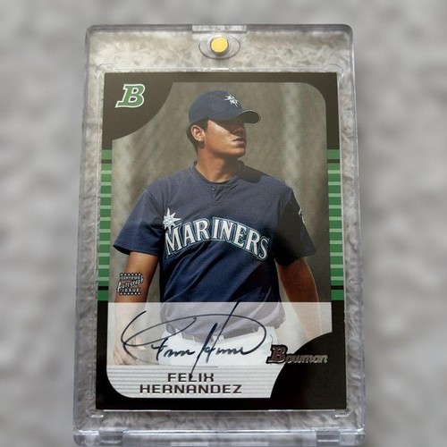 Felix Hernandez Autographed Bowman Card Mariners Sign HOF Used Magnet ...