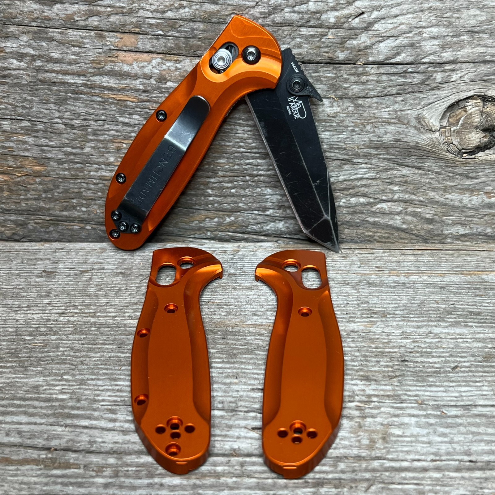 MINI GRIPTILIAN ORANGE ANODIZED ALUMINUM SMOOTH SCALES CNC MADE IN USA ...
