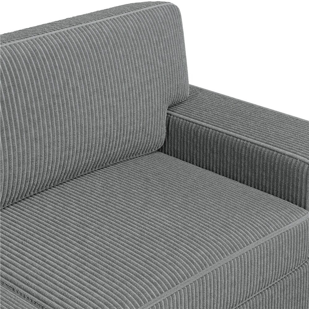Modern Corduroy Fabric Sofa Couch with Side Storage Pockets, USB ...