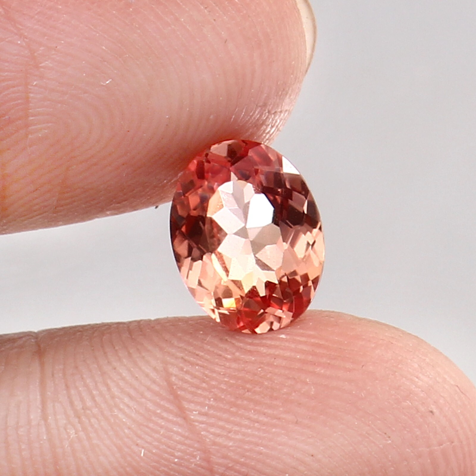 Natural Bi Color Ceylon Padparadscha Sapphire Loose Oval Gemstone Cut 1 ...